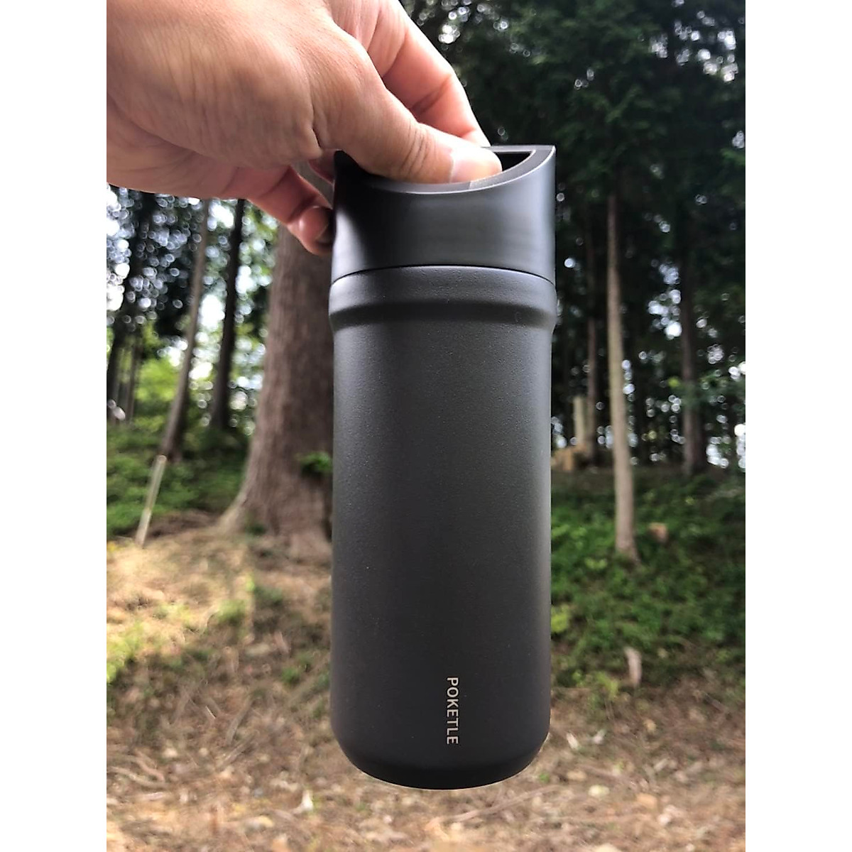 Poketle Personal Insulated Bottle, 380ml, Stainless Steel Tumbler, Lightweight, Good for Hot and Cold Drinks, Charcoal Gray
