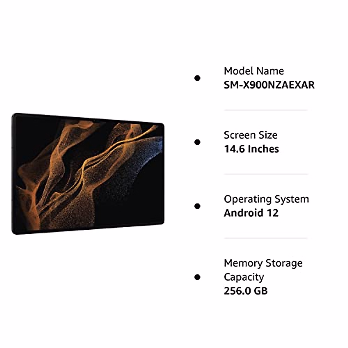 SAMSUNG Galaxy Tab S8 Ultra 14.6-inch 256GB Graphite (Wi-Fi with S-Pen, 12GB RAM, US Version) SM-X900NZAEXAR (Renewed)