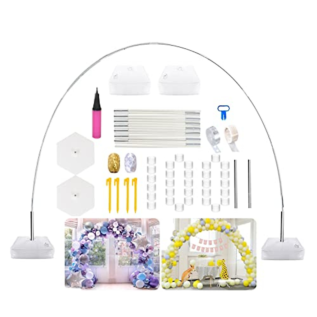 LANGXUN 12ft Table Balloon Arch Kit For Birthday Decorations, Party,Wedding and Graduation Decorations, Christmas Decorations Baby Shower Bachelor Party Supplies (WHite -10ft Balloon Arch)