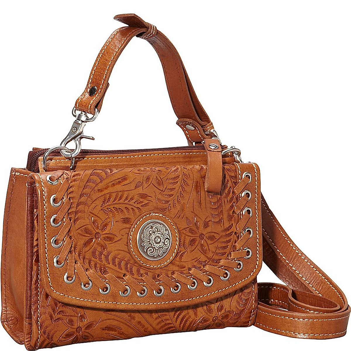 American West Texas 2 Step Grab-and-Go Combination Bag Shoulder Bag Golden Tan One Size