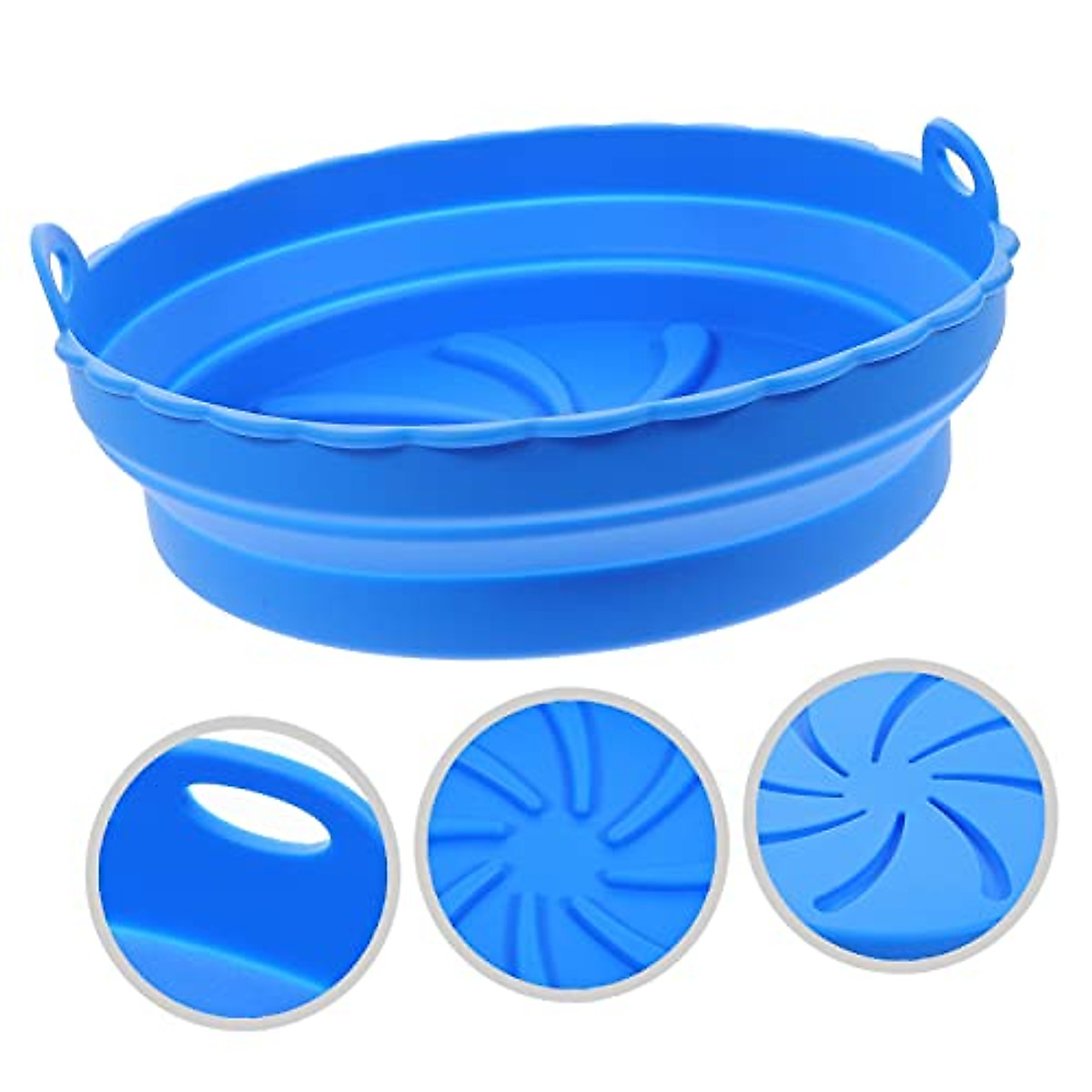 HEMOTON Air Cooker Silicone Pan Baking Sheets for Oven Nonstick Silicone Baking Pan Silicone Baking Mat Inner Pot for Air Reusable Steamer Air Fryer Basket Air Fryer Pads Air Fryer Mats