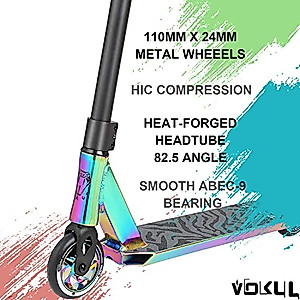 VOKUL K1 Pro Scooters Stunt Scooter Trick Scooter for Boys Intermediate and Beginner Freestyle Scooter for Kids 8 Years and UP,Teens and Adults -Quality Kick Pro Scooter for Boys and Girls (Neo)
