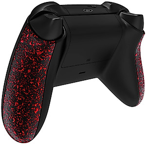 eXtremeRate Controller Grip Cover for Xbox Core, Textured Red Non-Slip Improvement Back Panels Accessories, Replacement Side Rails Shell for Xbox Series X & S Controller [Controller Excluded]