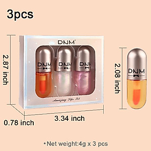 BINGBRUSH 3 Pcs Color Changing Lip Gloss Tinted, Pink Plumping Magic Mood Lipstick Lip Glaze, High-Shine Clear Lip Stain Lip Balm Lip Care, Longlasting Moisturizing Lip Glow Oil