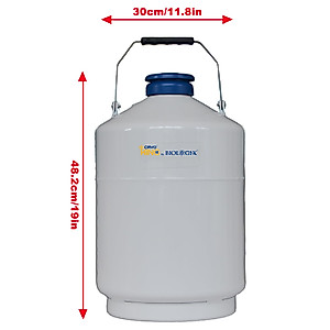 CryoKING Liquid Nitrogen Tank Cryogenic Container Aluminum Alloy Portable Dewar Series 6L with 6 Canisters