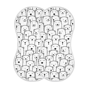 vvfelixl Muslin Burp Cloths Polar Bear Baby Washcloths for Baby Girl Boys 2 Pack White