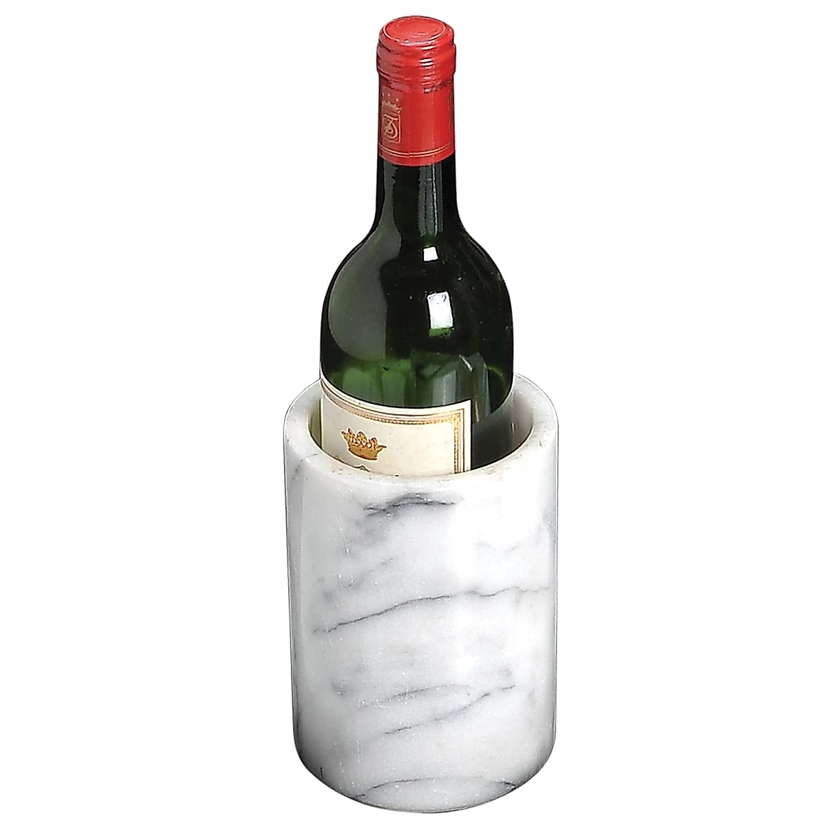 Creative Home Natural Marble Wine Cooler Champagne Chiller Bucket Tool Crock Utensil Holder Kitchen Countertop Organizer, Off-White (Patterns May Vary)