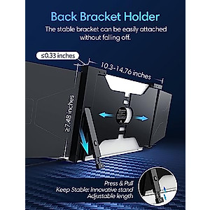 FOPO 12" Triple Laptop Screen Extender Triple Portable Monitor for 13"-14.1" Laptop, FHD 1080P IPS Dual Display, with Type-C/HDMI for Windows/MacOS/Switch -S12