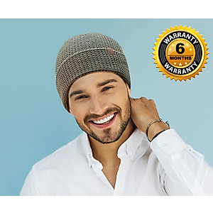 Golden Kocoon® - E-M-F Organic Cotton Beanie with a Bamboo Lyocell Faraday Fabric Liner - Adult Size in Grey -5 g, Cell Towers, Bluetooth, Smart Meters & WiFi- Golden Cocoon Hat Cap