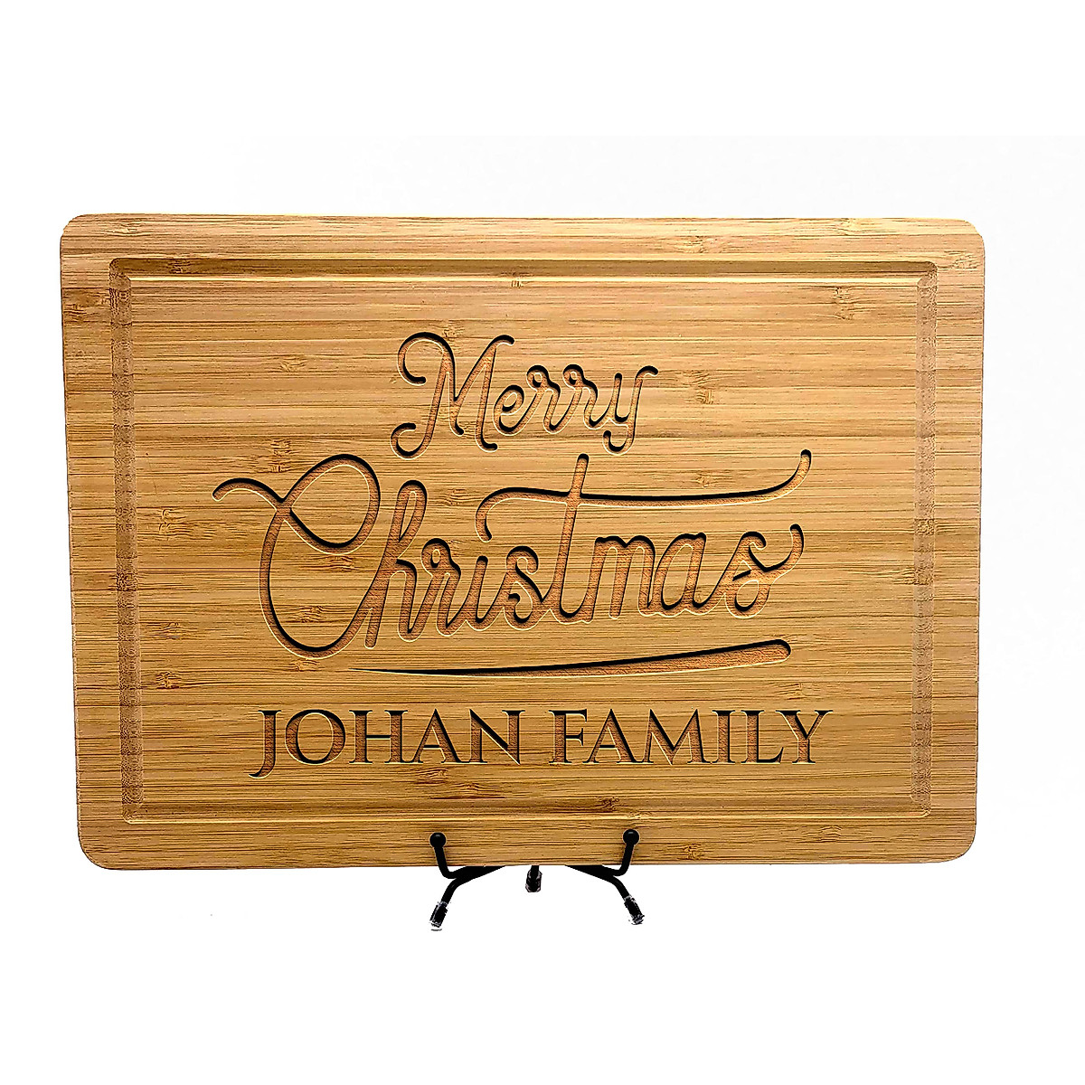 Merry Family Christmas Cutting Board, Personalized Christmas Home and Kitchen Decoration, Custom Engraved Christmas Gift for Family, Parent, Couple, Friend, Mom, Grandma, Sister