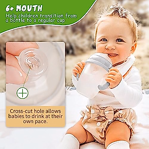 haakaa Weighted Straw Trainer Cup with Cap 8 oz, 6m+ Learner Cup, Baby Straw Cup Sippy Cup with Straw