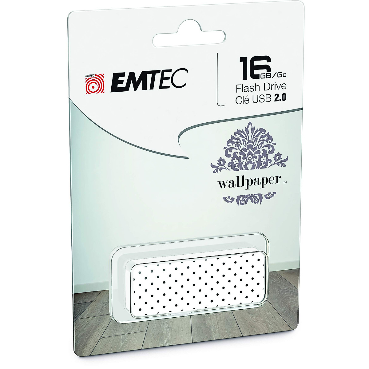 Emtec M700 Wallpaper Flash Drive, 16GB, Black Dot - ECMMD16GM710WP11