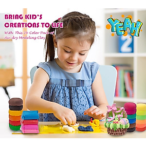 Air Dry Clay, 24 Colors Modeling Clay Kit with 3 Sculpting Tools, Magic Foam Clay for Kids and Adults, DIY Molding Clay Gift for Boys and Girls