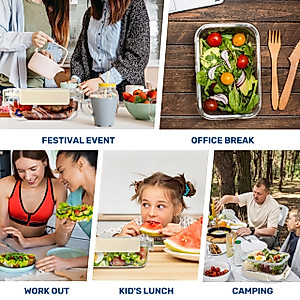 YSSOA Food Meal Prep Containers with Lids, All Temp Food Storage Container,BPA-Free,Airtight Glass Lunch Boxes,Ideal for Lunch, Meal Prep & Leftovers,Microwave, Oven,Dishwasher Friendly,4 Packs