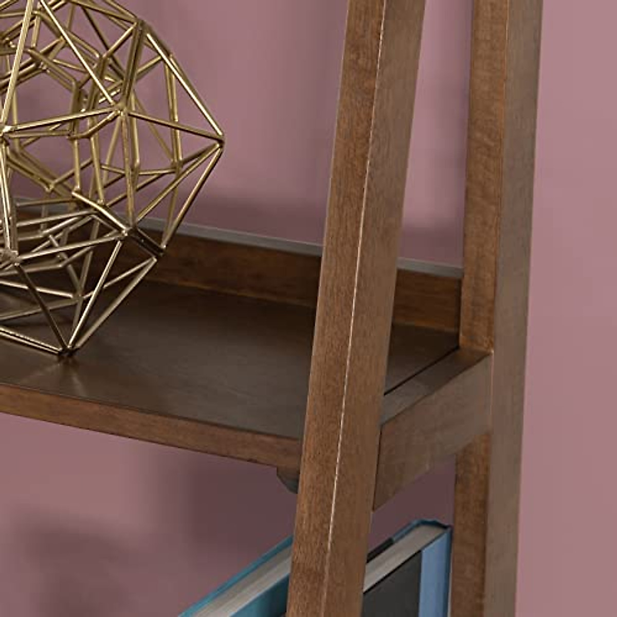 Melissa Mid-Century Bookcase, Walnut by Linon Large