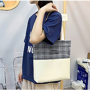 DAHUOJI 5Pcs Kawaii Backpack Set with Badge & Duck Pendant,Japanese Aesthetic Check Bookbag for Girls Cute Plaid School Bags Comes with Tote Bag,Shoulder Bag,Pencil Box,Small Bag(Black,16in)