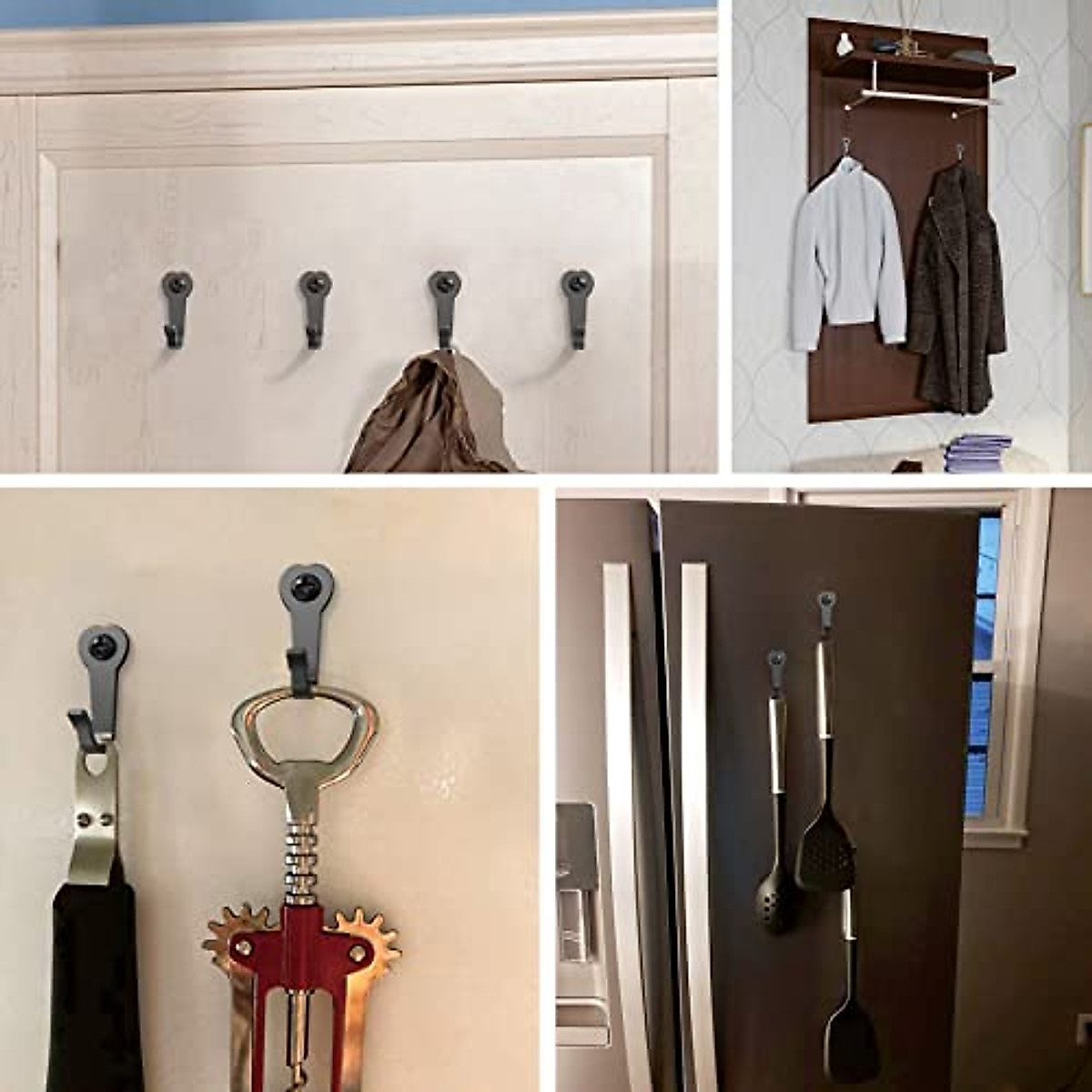 BREYDROK 15Pack Heavy Duty Iron Wall Coat Hook | Coat Hanger Hooks | Hooks for Wall | Mug Hooks with 30 Pieces Screws for Towel, Key, Robe, Coats, Scarf, Bag, Coffee Cup, Mugs, Cap