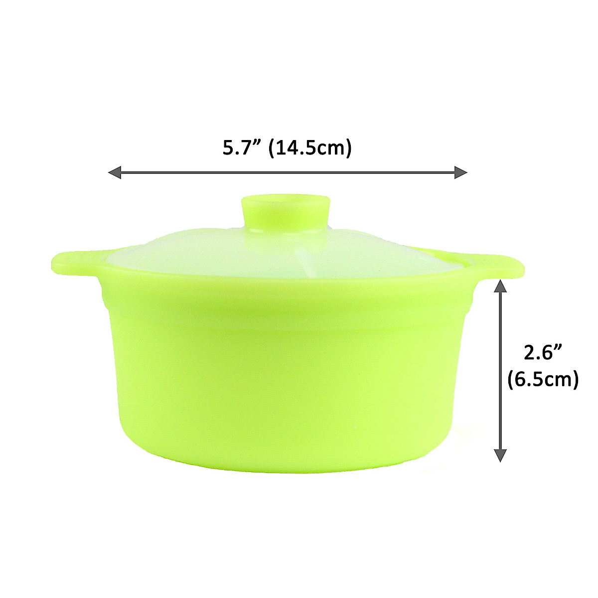 (Set of 2) Microwave Silicone Food Steamer with Handle & Lid, Kitchen Nonstick Egg Steaming Pot, Dishwasher & Oven Safe up to 482 °F, Easy to Clean, Made in Korea (20.3 Fl Oz (600ml, 2.5 Cups), Clear Lid)