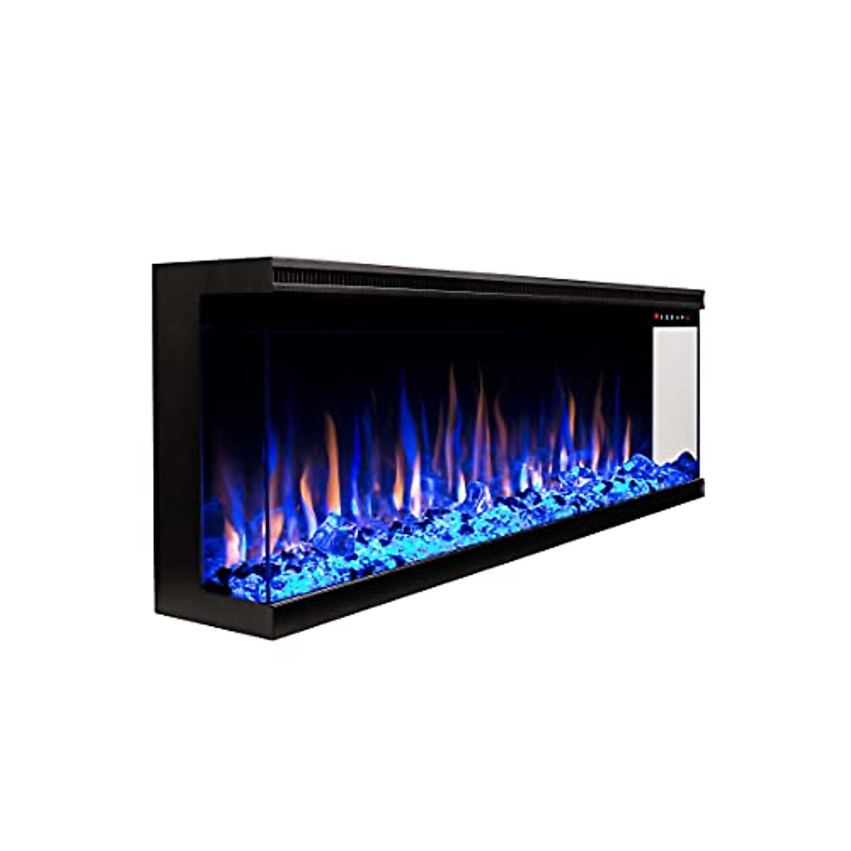 Touchstone Sideline Infinity 3-Sided Smart 50-inch WiFi-Enabled Electric Fireplace - 80045 - Built-in - 60 Color Combinations - 1500/750 Watt Heater (68-88°F Thermostat) - Black - Log & Crystals