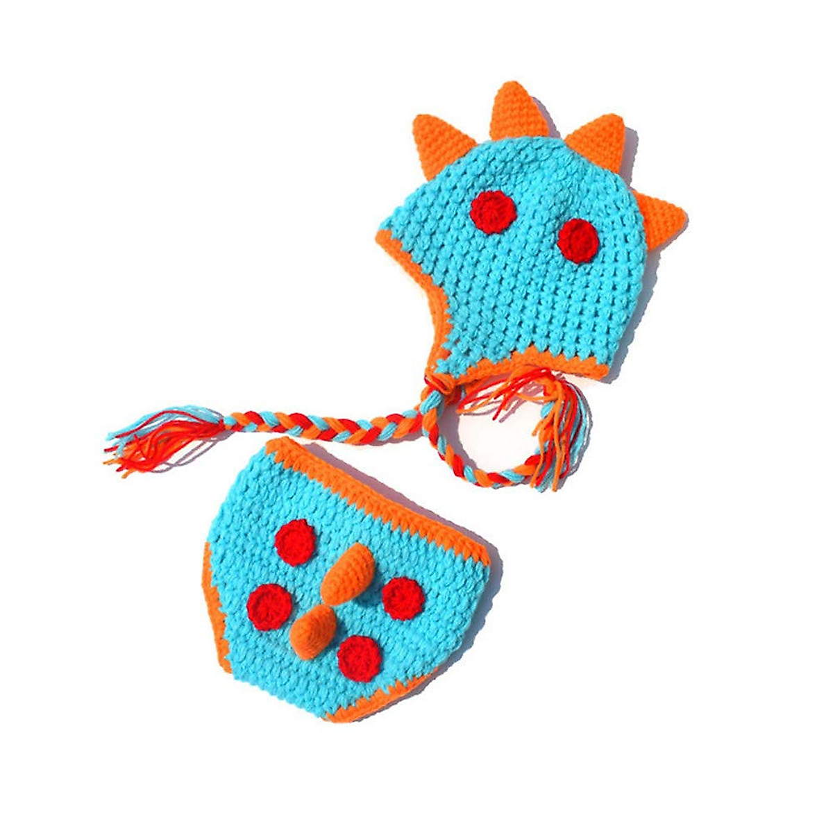 Lppgrace Newborn Baby Boy Photography Props Crocheted Dinosaur Outfit Handmade Photo Prop