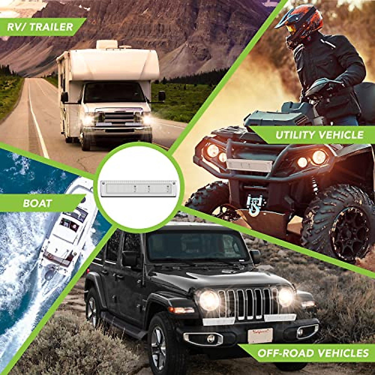 Leisure LED RV Exterior Porch Utility Light - 12v 2250 Lumen 12.9" Lighting Fixture. Replacement Lighting for RVs, Trailers, Campers, 5th Wheels (White)