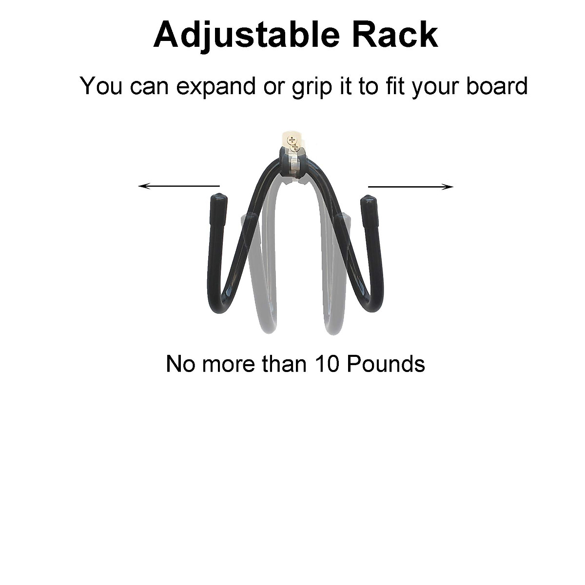 YYST Skateboard Wall Mount Skateboard Wall Hanger Storage Rack Flexible Hanger - Fit Cruiser Boards, Skateboards, Penny Boards, Longboards,etc- W Style - No Board -2/PK