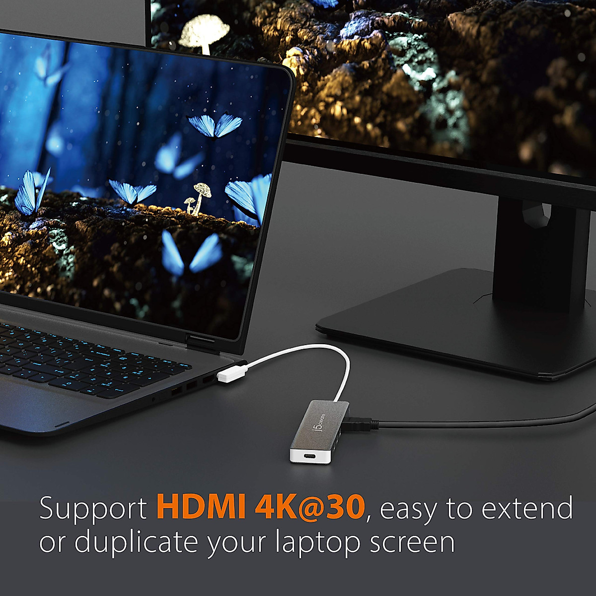 j5create 9 in 1 USB-C Hub- SuperSpeed+ Gen 2 Type C Adapter w/Ethernet, microSD/SD 4.0, 4K HDMI, USB-C 3.1 Gen2 Port, PD 100W for MacBook Pro/Air, XPS, Chromebook, and Other USB C Windows Laptops