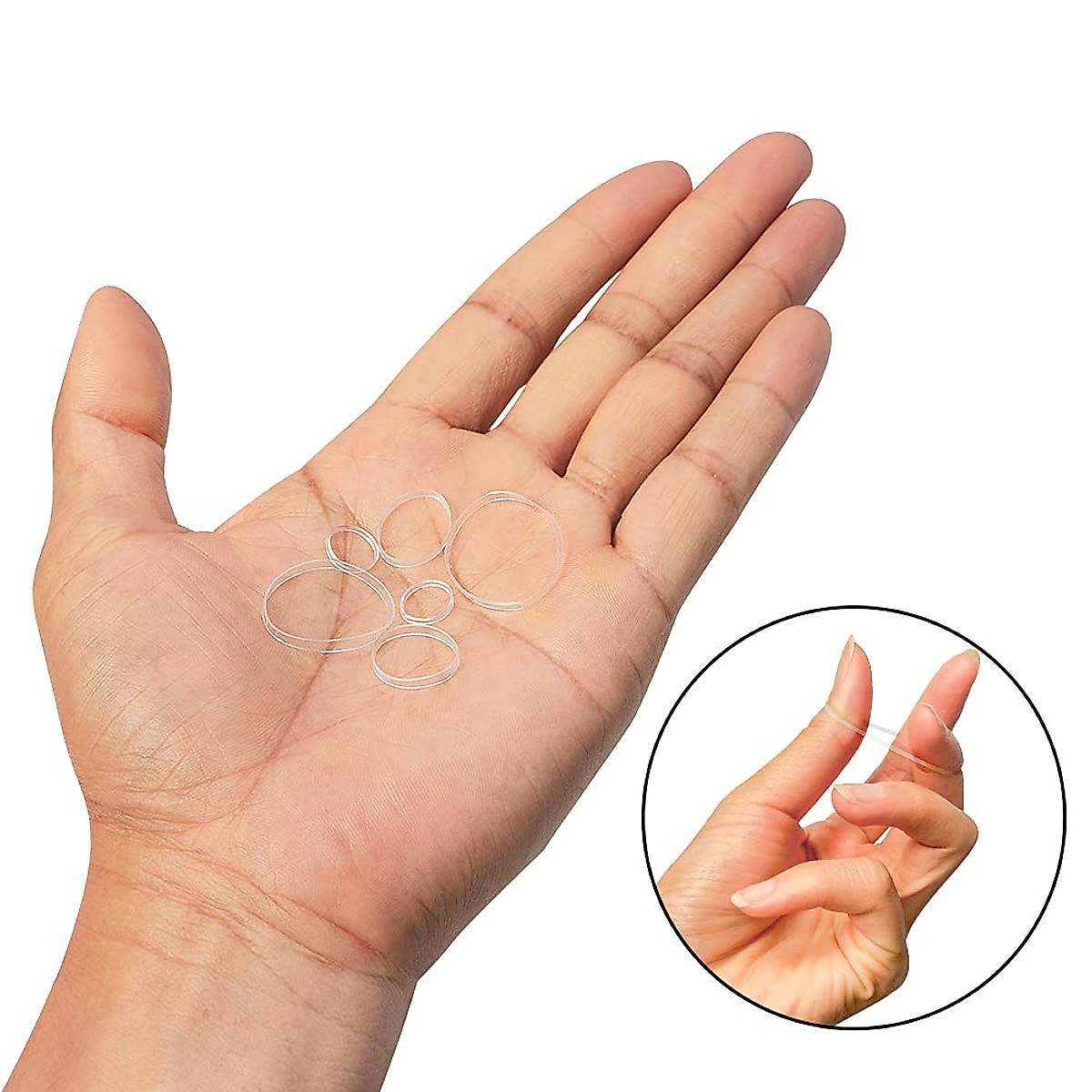 Minihope Mini Rubber Bands Soft Elastic Bands Clear Polyband Elastics 1000 Count for Women Kids Braids Hair Clear - Fine Hair Pain-Free