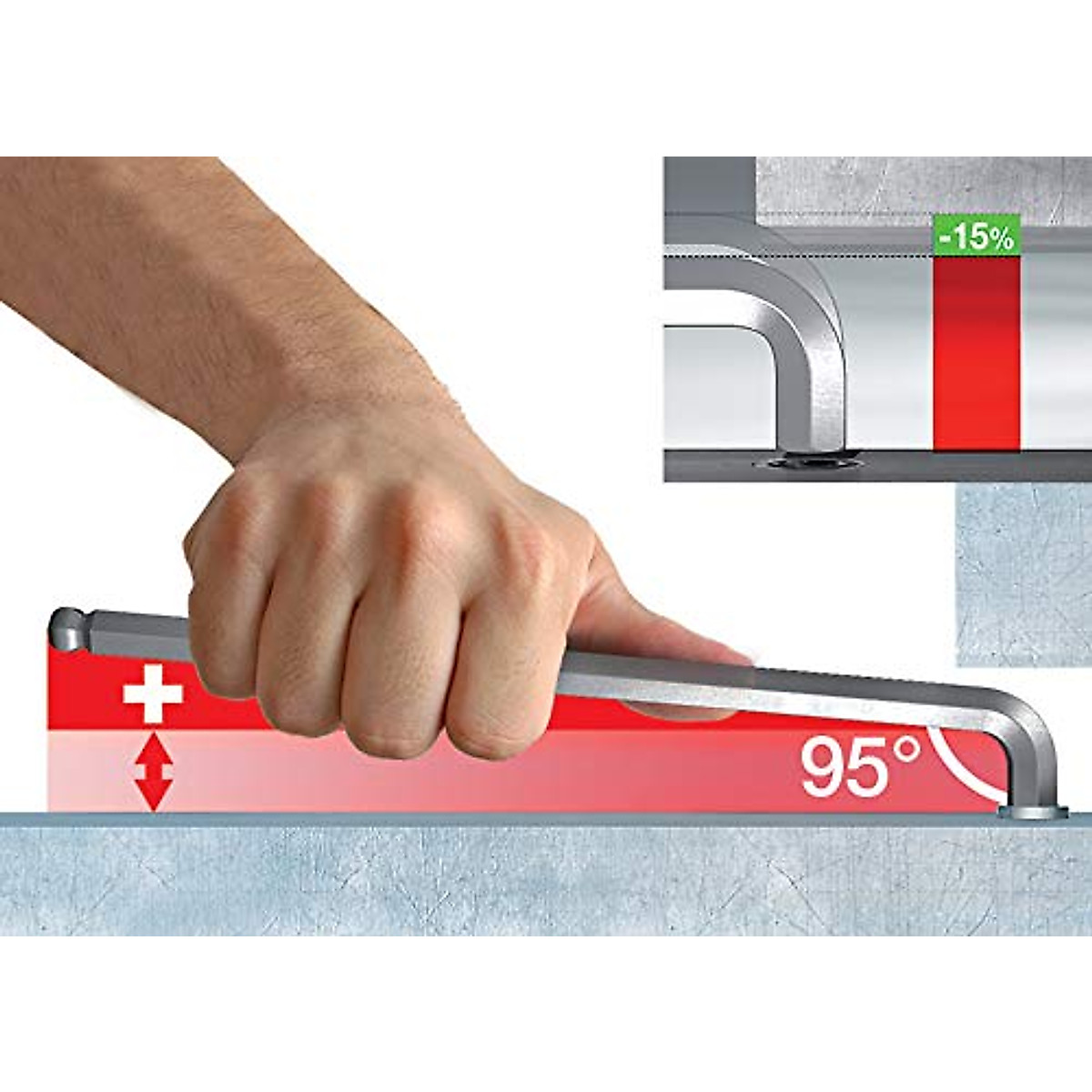 WIHA 66982 ErgoStar Ball End Hex L-Key, Inch and Metric, 22-Piece