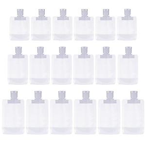 Molain 18 Pieces Travel Bag Travel Pouches Transparent Makeup Pouch Toiletry Containers Refillable Empty Pouches Cosmetic Fluids Bag Reusable for Leakproof Cosmetic Containers(30ml/50ml/100ml)