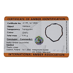 Genuine Amber Necklace & Bracelet From Baltic Sea Made With Unpolished Cherry Polished Cherry and Apatite 34 & 15 cm (13.4 & 5.9 Inches), Black