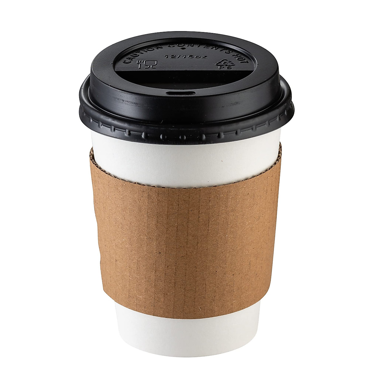 Comfy Package [12 oz. - 100 Sets Disposable Coffee Cups with Lids and sleeves - To Go Paper Hot Cups for Travel and Office Use