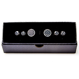 MRCUFF Carbon Fiber Blue Pattern Tuxedo Cufflinks and Studs Set in a Presentation Gift Box & Polishing Cloth
