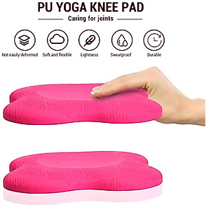 Zealtop Yoga Knee Pad Cushion Extra Thick for Knees Elbows Wrist Hands Head Foam Yoga pilates work out kneeling pad (Rose red 2 Packs)