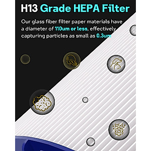 Leemone TP04 True Hepa Filter Replacement Compatible with Dyson TP04 HP04 DP04 TP05 DP05 Air Purifier, 360° Combi Glass HEPA Filter & Activated Carbon Filter, 1 Pack