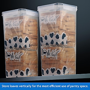 Tiawudi 2 Pack Bread Box, Plastic Bread Container, Bread Storage for Kitchen Counter, Bread Keeper with Airtight Lid, Tall Bread Saver, Sandwich Bread Holder, 5.6 Qt / 5.3L Each