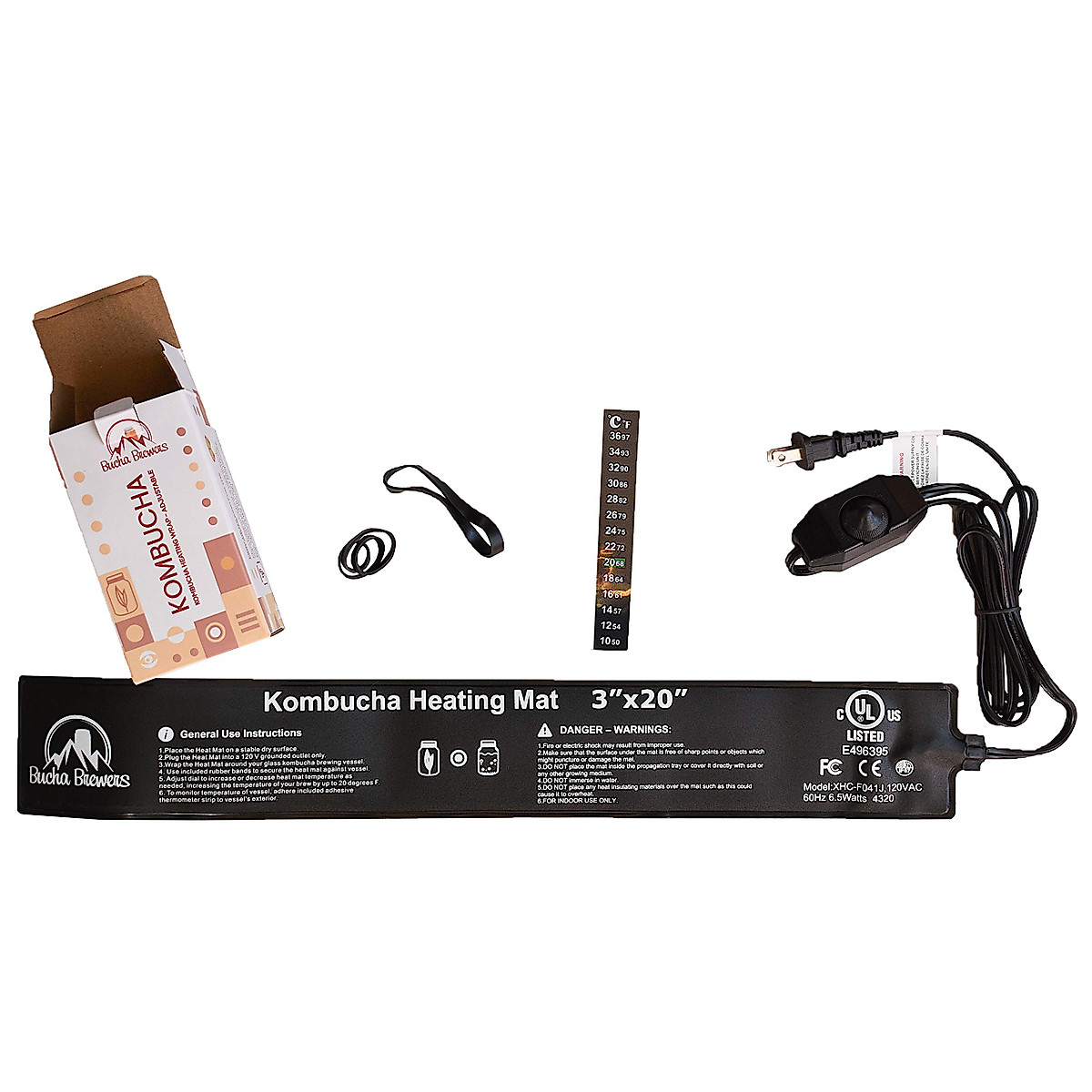 Adjustable Kombucha Heat Mat - Bucha Brewers Kombucha Heating Wrap, Kombucha Warmer, Fermenter Heater