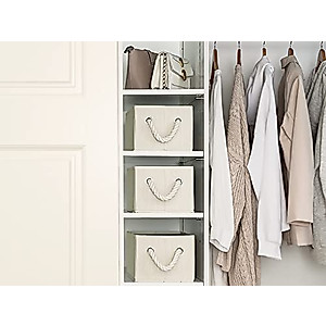 StorageWorks Closet Storage Bins with Clear Window 3 pack, Storage Baskets for Organizing, Foldable Storage Baskets for Shelves 3 pack