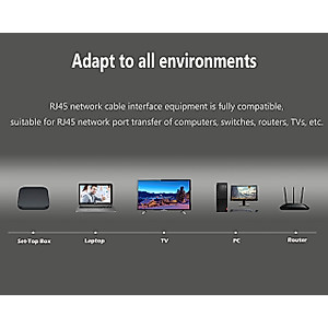 SinLoon RJ45 Ethernet Adapter Cable 90 Degree Upward Male to Famale Ethernet Switch Adapter Cable for CAT 5/CAT 6 LAN Ethernet Socket Connector Adapter Cat5 Cat6 Cable(Upward)