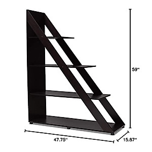 Baxton Studio Psinta Modern Shelving Unit, Dark Brown