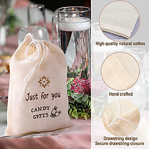 Boboom 60 Pcs Muslin Bags, 3.7x5.7 Inch Reusable Cotton Drawstring Bags, Natural Cotton Bags with Drawstring, Produce Bags Sachet Bag Bulk Gift Bag Jewelry Pouch for Wedding Party Home Storage