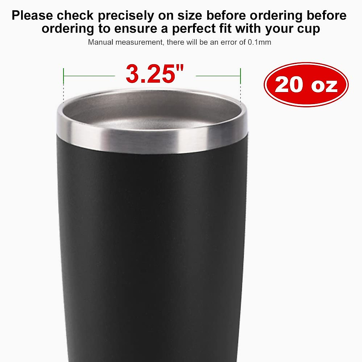 koodee 20 oz Tumbler Lids, Fits for 20 oz YETI Rambler, Old Style Rtic and More, 2 Pack Spill-proof Lids,Covers for 20 Ounce Tumbler,Cup (White)