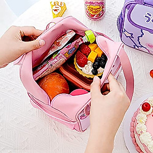 𝗞𝗮𝘄𝗮𝗶𝗶 𝗟𝘂𝗻𝗰𝗵 𝗕𝗮𝗴 for Girls Cute Lunch Box Bag Insulated Bag Reusable Tote Bag for Hot or Cold Work, Picnic, Travel
