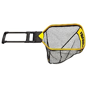 Frabill Trophy Haul Bearclaw 1418 Fishing Net, One Hand Designed Landing Net with built in Light, Black and Gold (FRBNX14L)