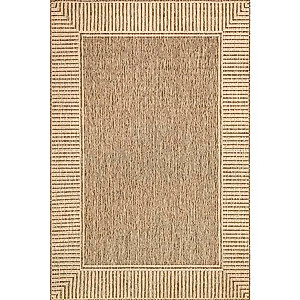 nuLOOM Asha Simple Border Indoor/Outdoor Accent Rug, 2x3, Light Brown