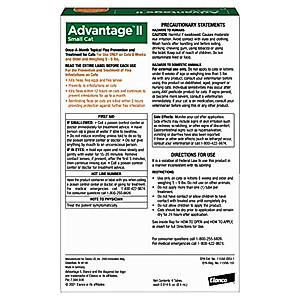 Advantage II Small Cat Vet-Recommended Flea Treatment & Prevention | Cats 5-9 lbs. | 6-Month Supply