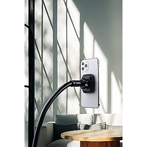 Debranded Products Magnetic Gooseneck Phone Holder Mount - Heavy Duty Magnetic Stand, Phone Accessories for Bed, Desk, Heavy Duty Magnet and Long Arm, Overhead Stand, Compatible with All Smartphones