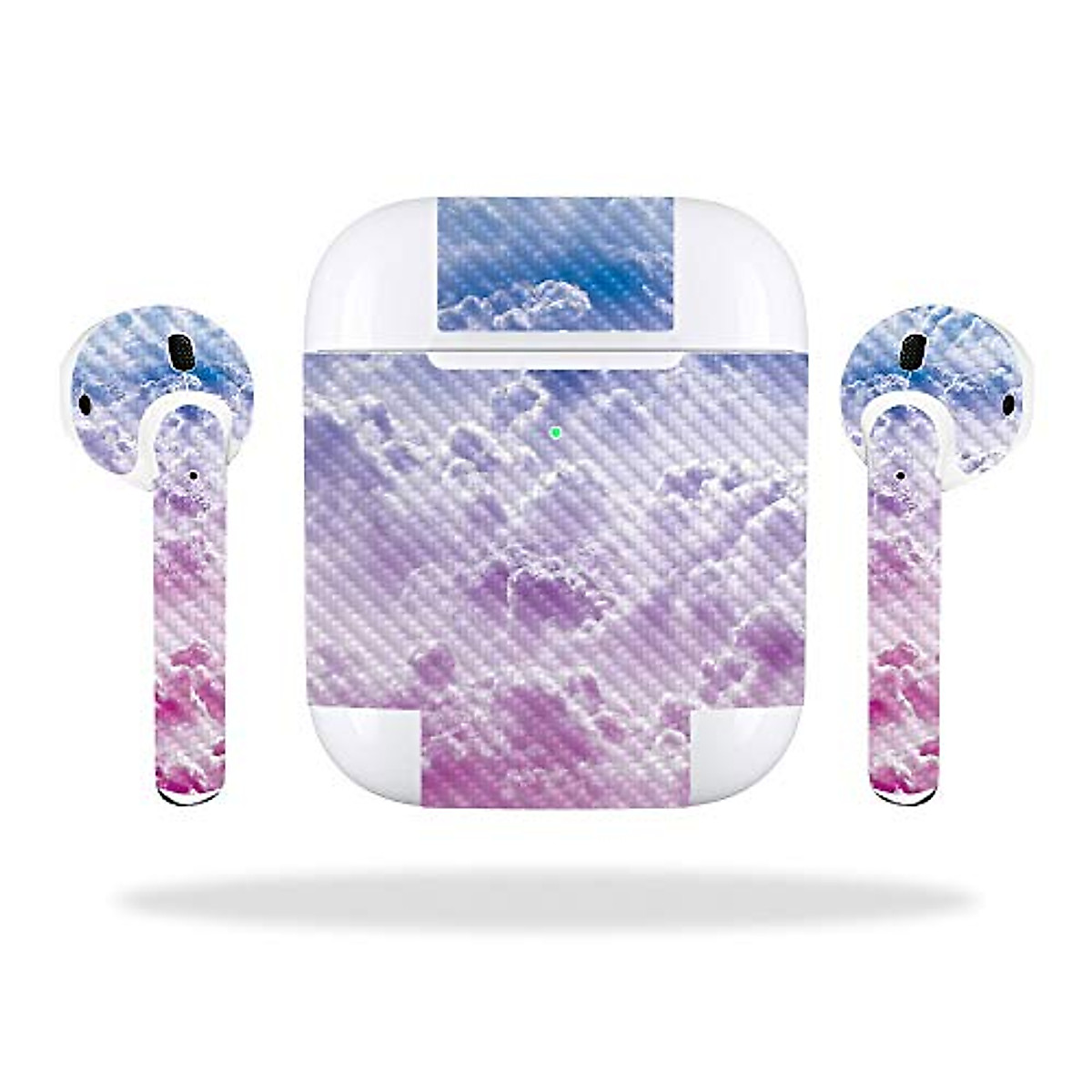 MightySkins Carbon Fiber Skin for Apple AirPods 2 (2019) - Candy Clouds | Protective, Durable Textured Carbon Fiber Finish | Easy to Apply, Remove, and Change Styles | Made in The USA