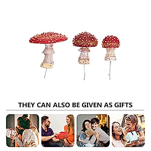 SHERCHPRY 15 pcs Fish Tank Ornaments Mini containers Resin Container Fluorescence Decorate Props Decorations Bonsai Figurines Decor Sculptures Home Decor Statue Flowerpot Mushroom Statuette