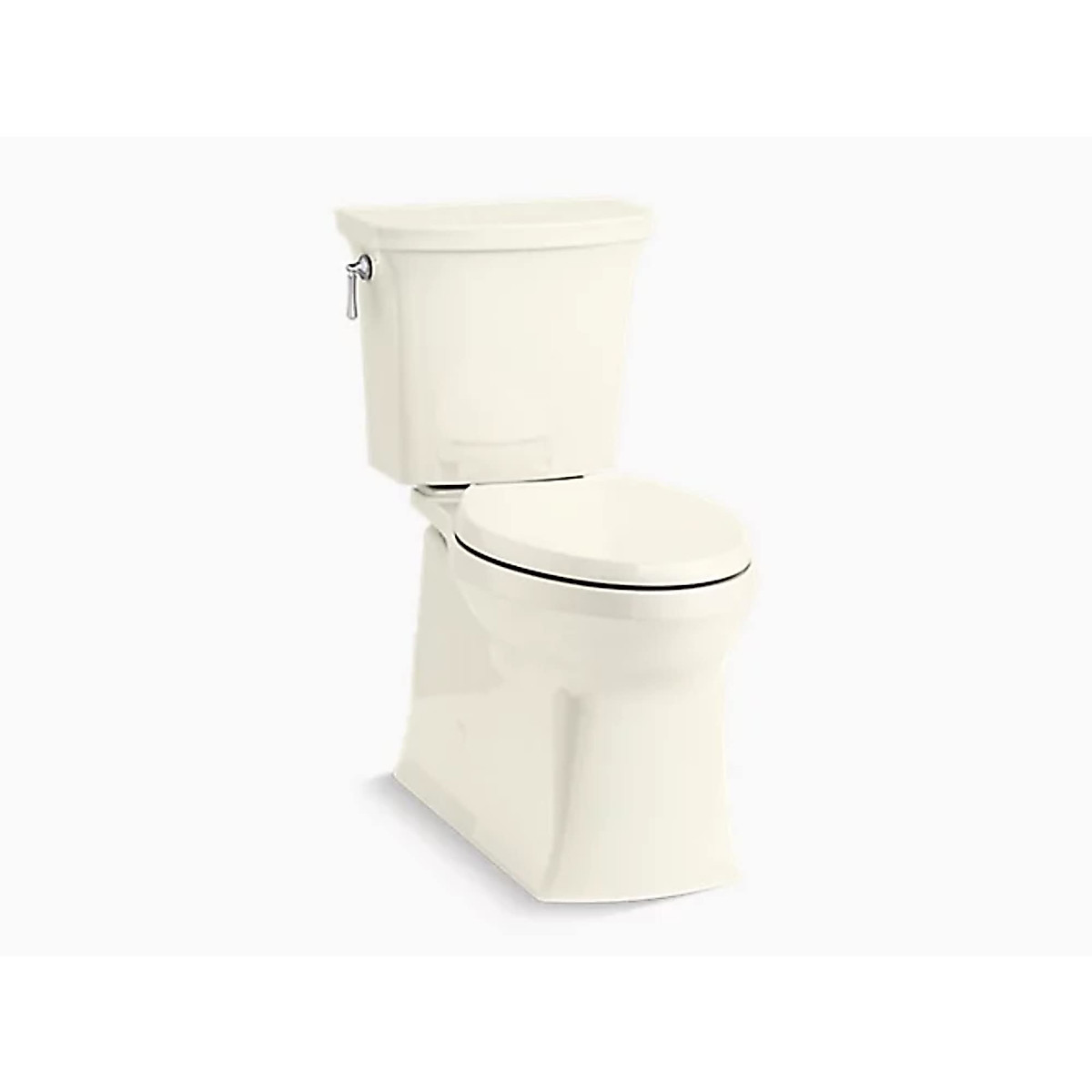 KOHLER 5709-0 Corbelle ContinuousClean XT Two-Piece Elongated Toilet with Skirted Trapway, Left-Hand Trip Lever, 1.28 GPF, White